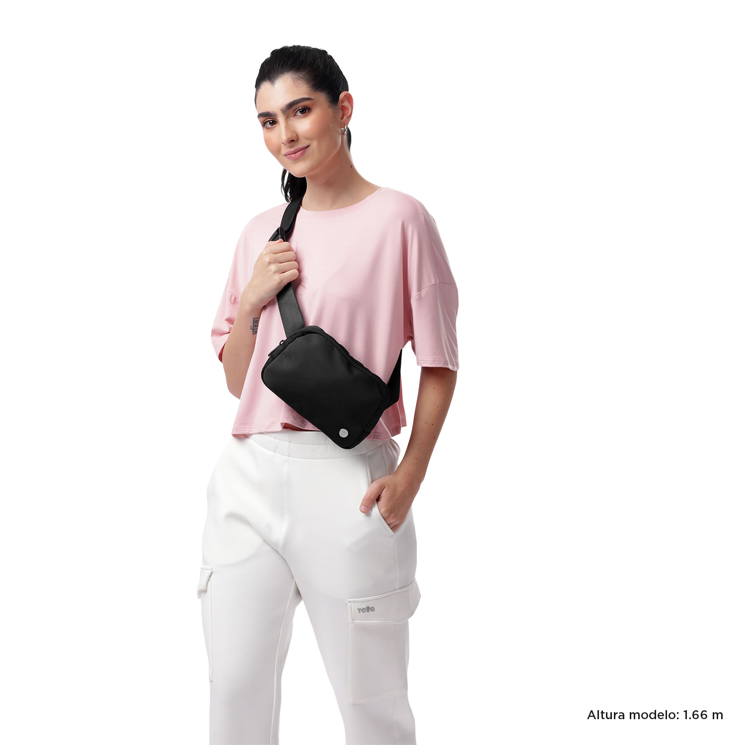Bolso canguro Freya Negra - Totto