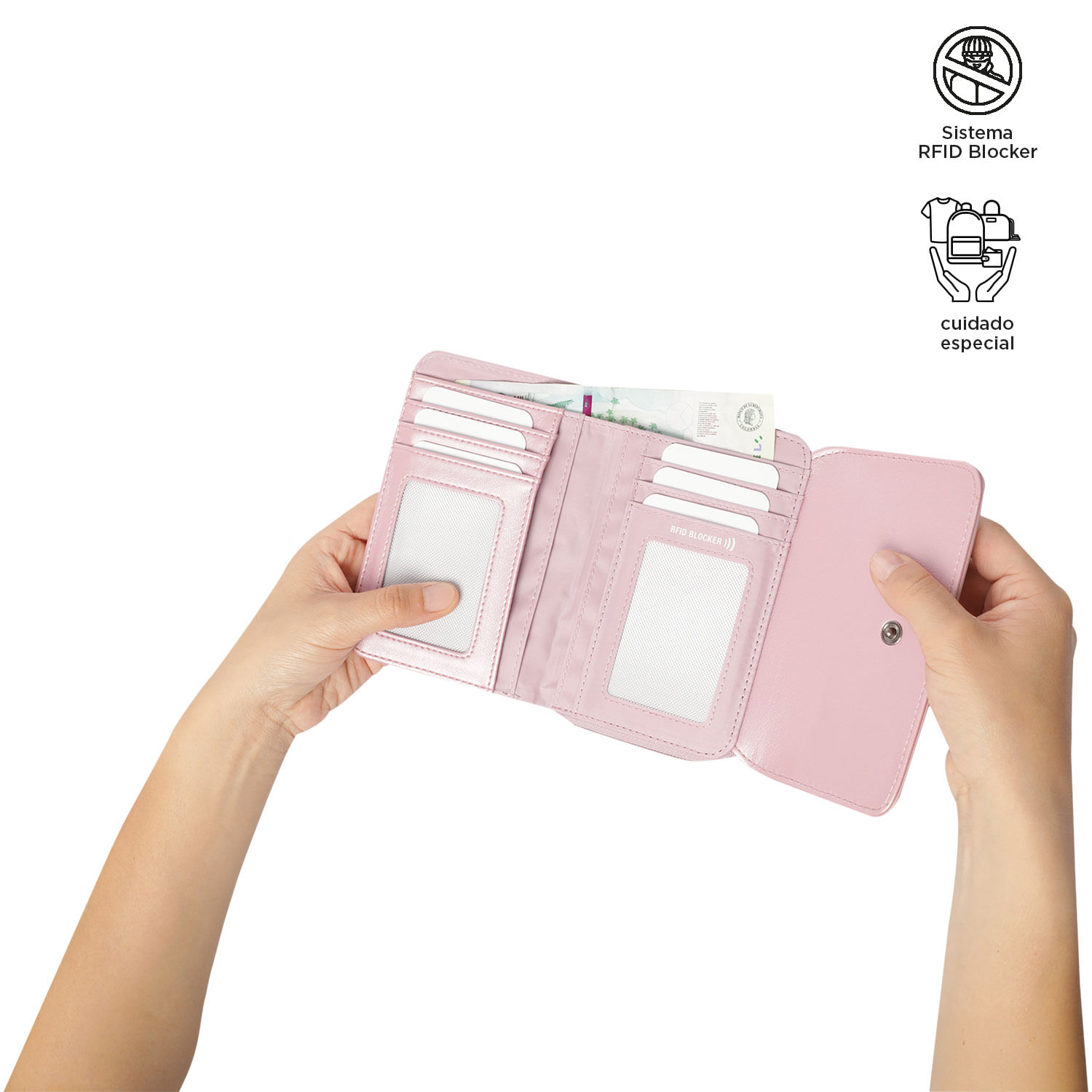 Billetera Style Can con RFID Blocker Rosada - Totto