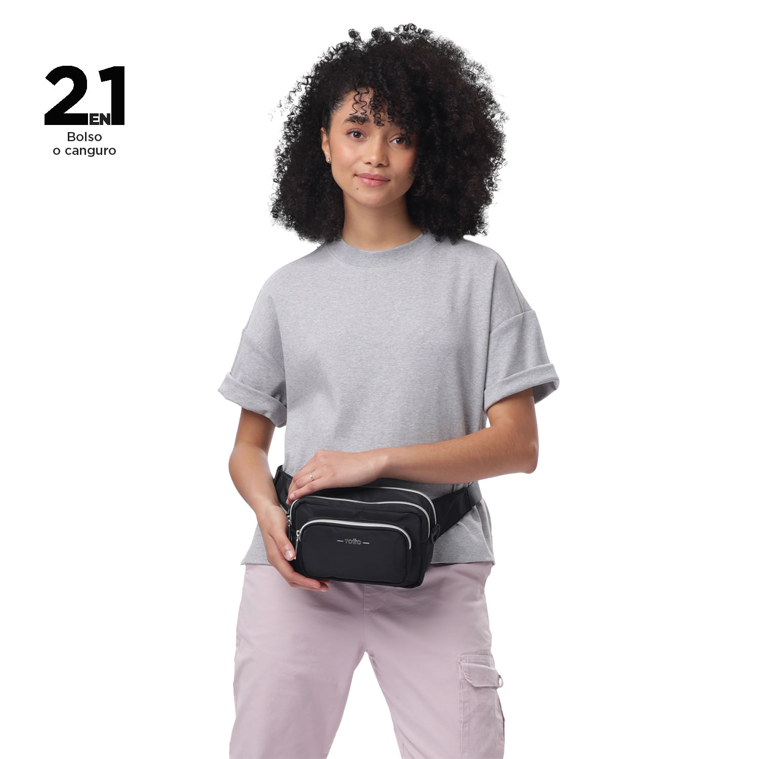 Bolso 2 en 1 Funty Crossbody Negro - Totto