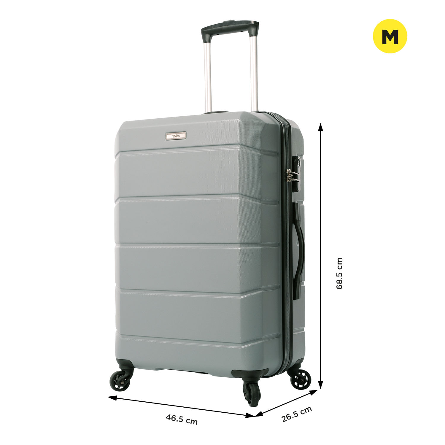 Maleta de 23 Kg 360 Rayatta Mediana Gris - Totto